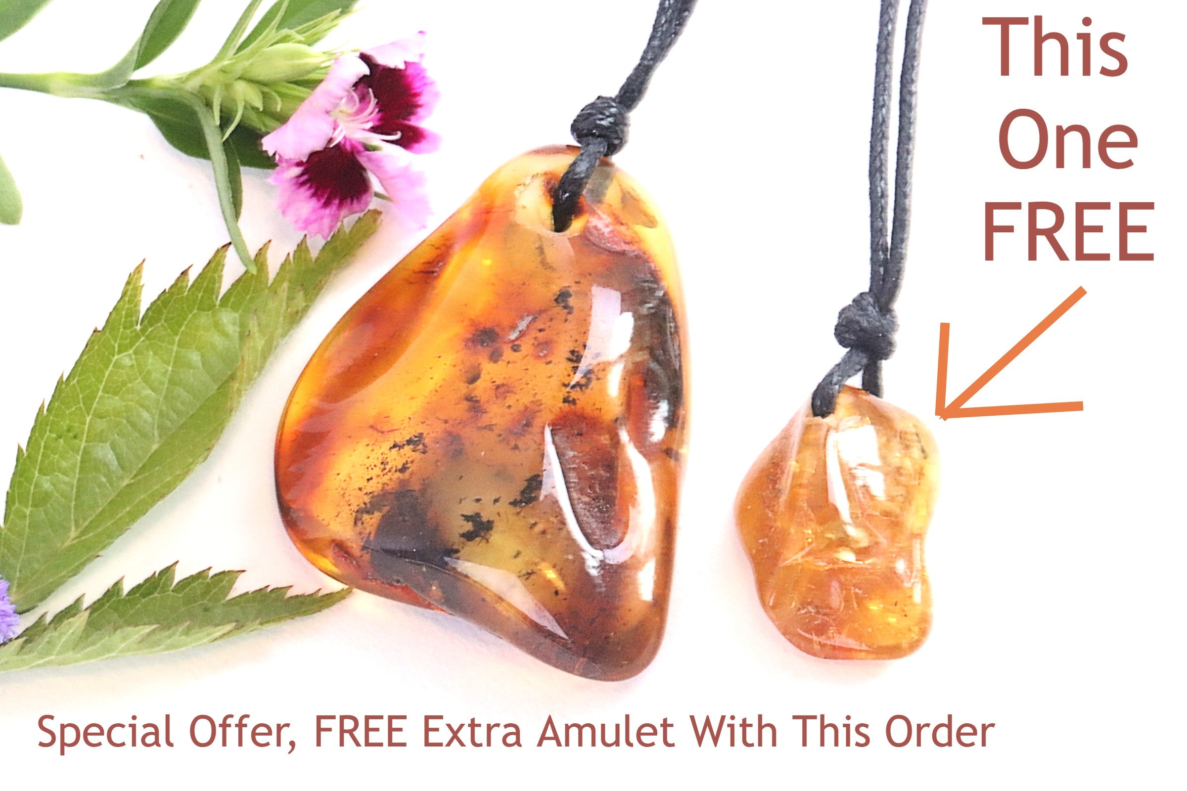 Amber Amulet Necklace | Natural Amulet - Amber SOS